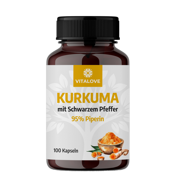Kurkuma FORTE - mit schwarzem Pfeffer - 100 Kapseln – VITALOVE ...